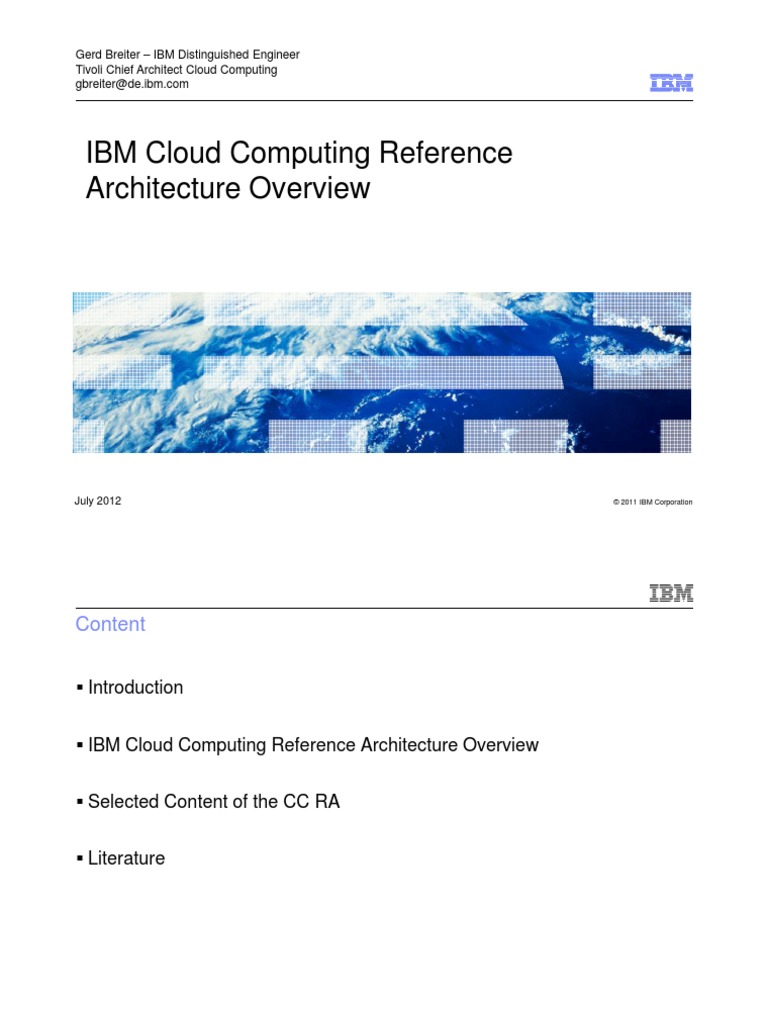 IBM Cloud Computing Reference Architecture Overview | PDF | Cloud ...