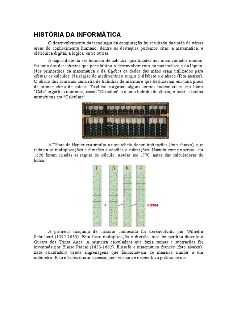 História Da Informática | PDF | Informática | Ciência e Tecnologia