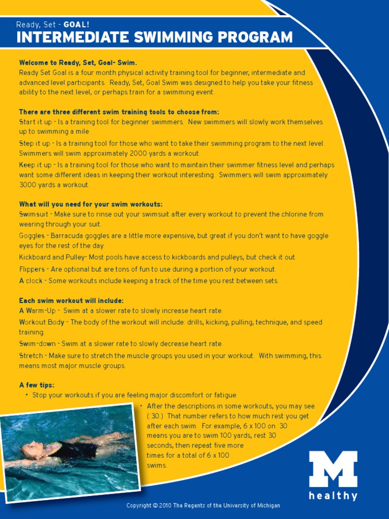 Intermediate Swimming Program: Ready, Set - Goal! | PDF | Swimming ...