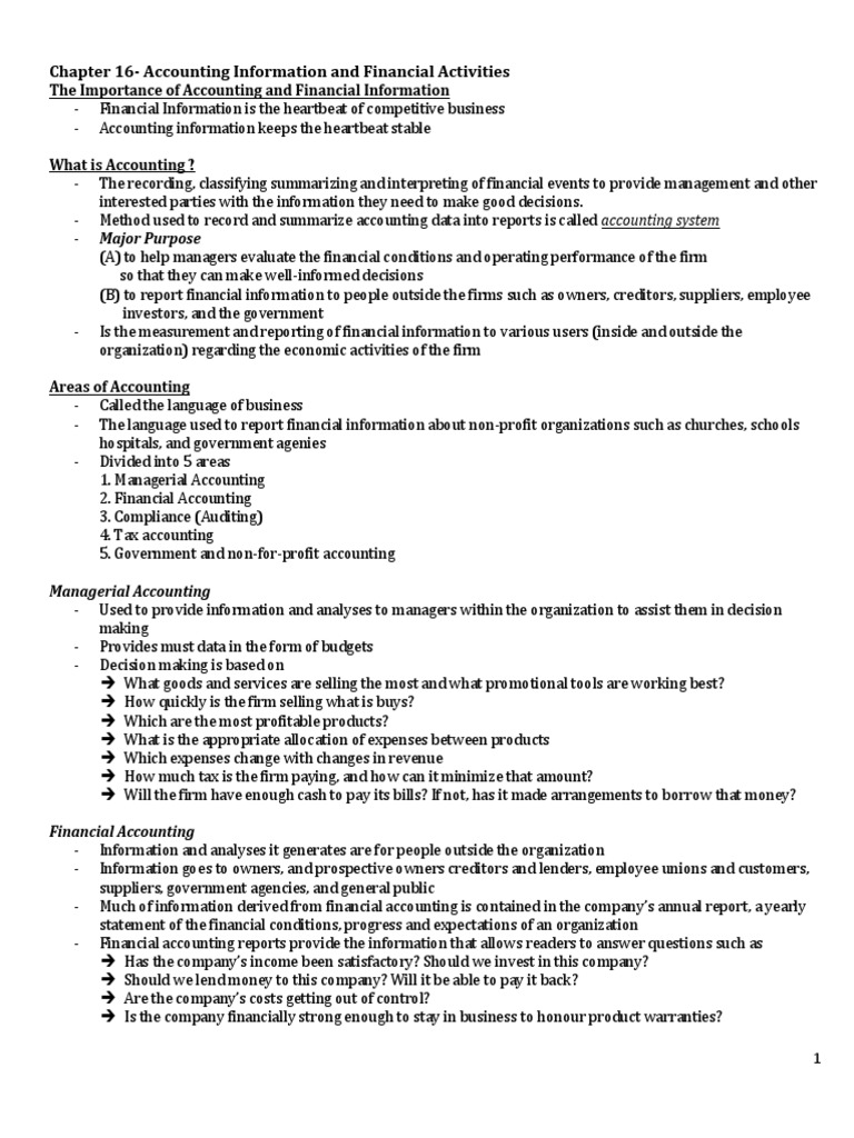 Chapter 16 - Understanding Accounting and Financial Information | PDF ...