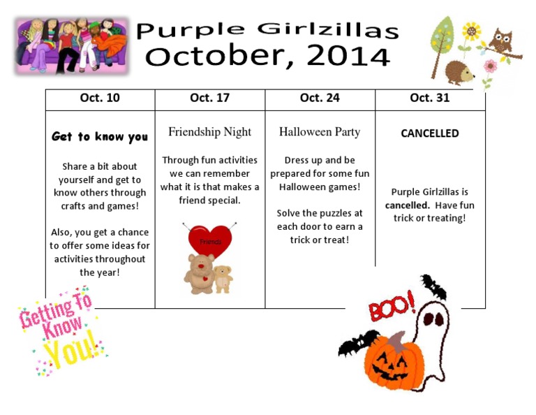 Oct 2014 Calendar | PDF