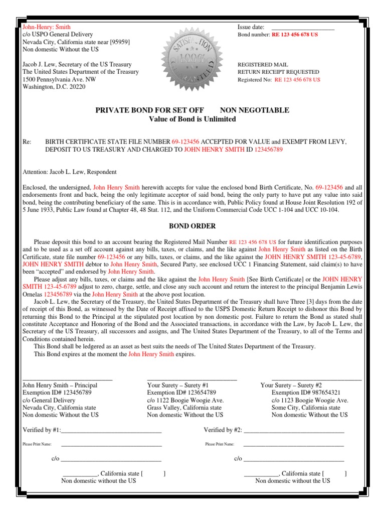 Example BC Bond | PDF | Uniform Commercial Code | United States ...