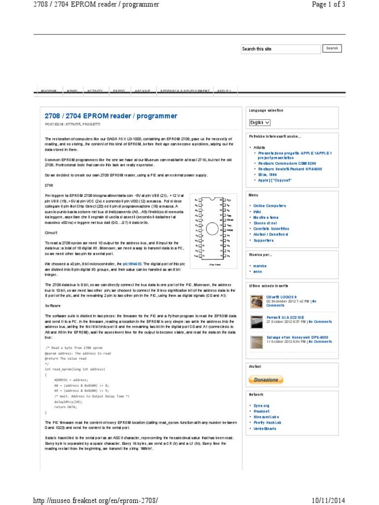 Eeprom 2708 - 2704 Reader - Programmer Instructions | PDF | Integer ...