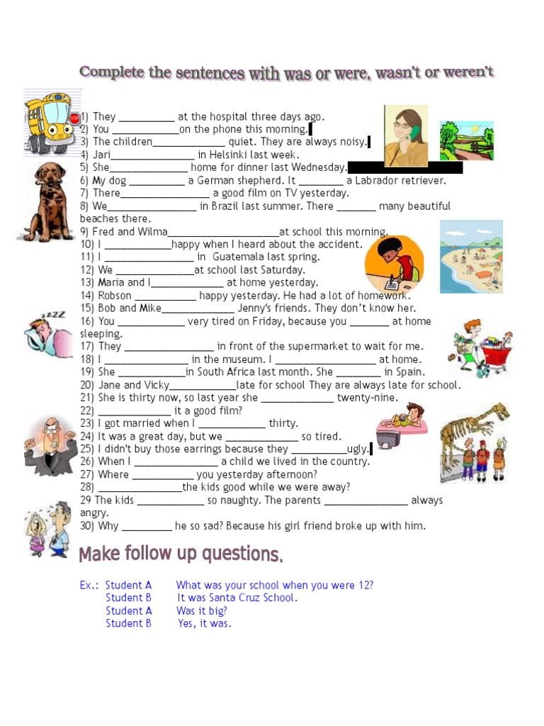 Past Form of The Verb To Be | PDF