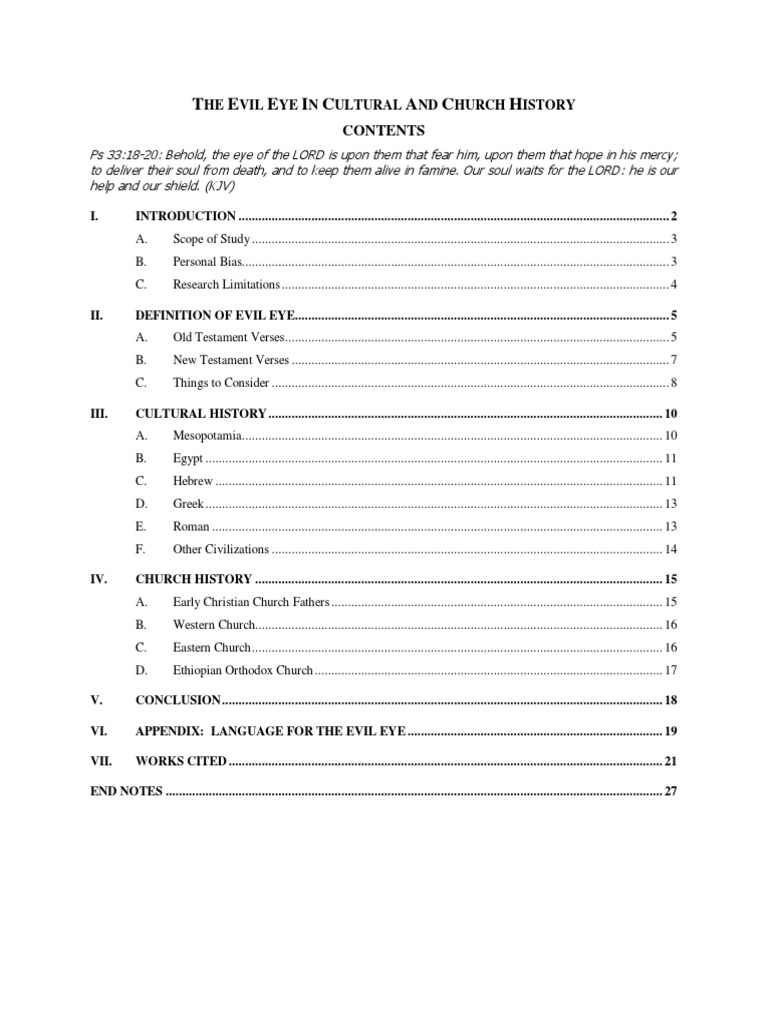 The Evil Eye in Cultural and Church History-Soderlund | PDF | Evil ...