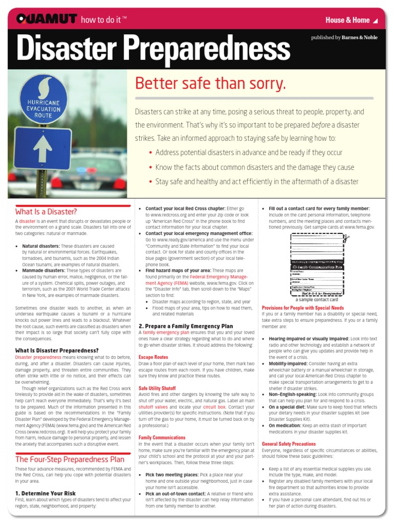 Disaster Preparedness: Better Safe Than Sorry | PDF | Home Insurance ...