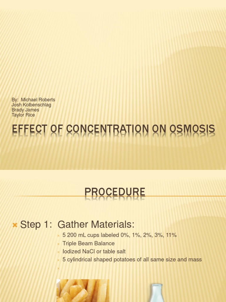 Effect of Concentration On Osmosis | PDF | Osmosis | Physical Sciences