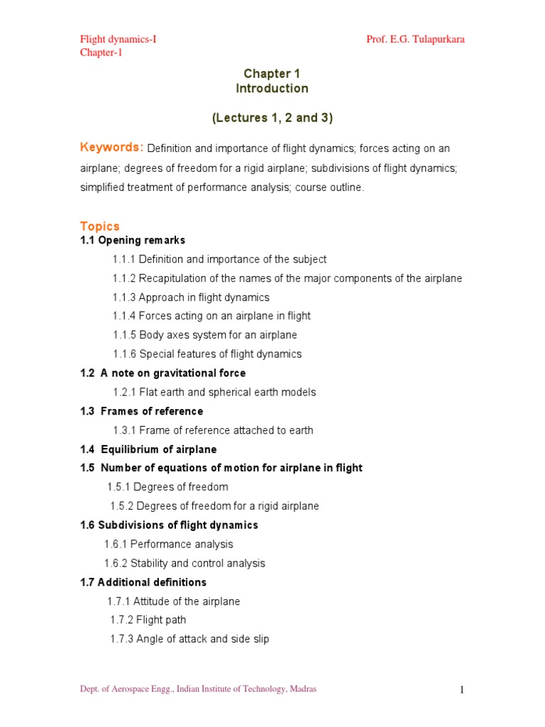 Introduction to Flight Dynamics Concepts | PDF | Flight Dynamics (Fixed ...