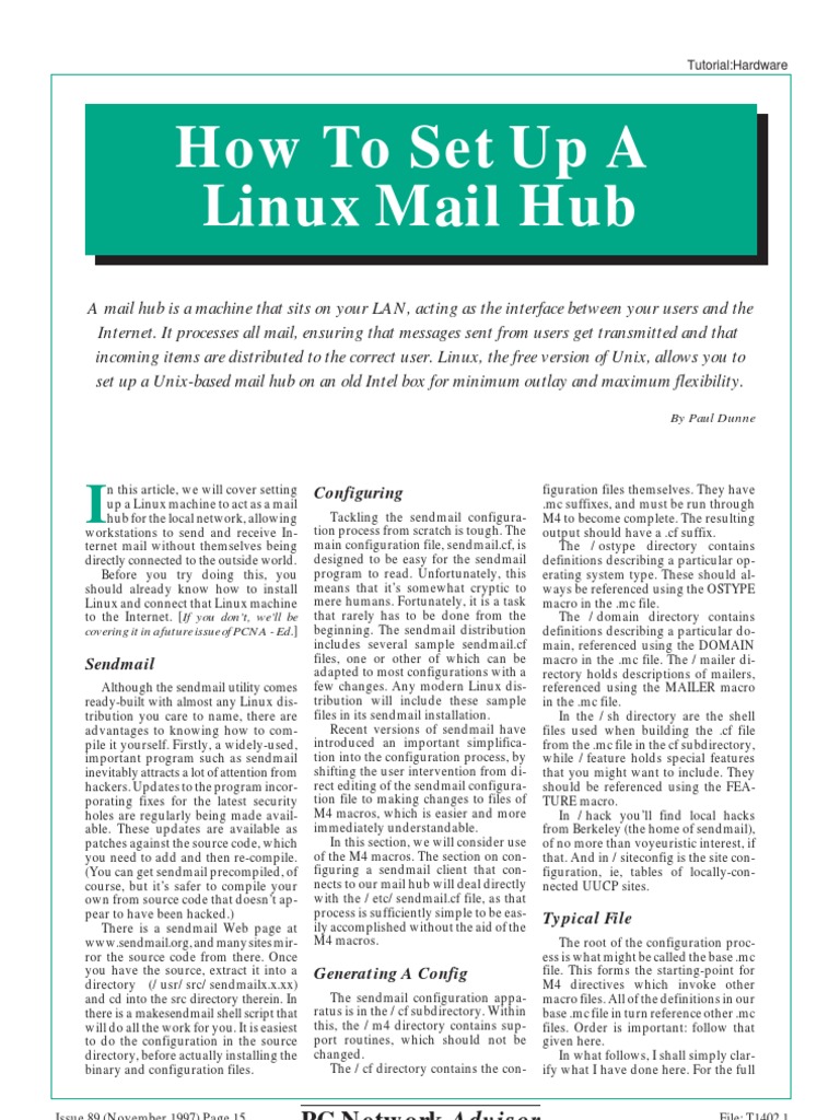 How To Setup A Linux Mail Hub | PDF | Application Layer Protocols ...
