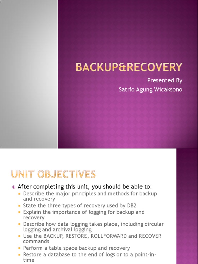 Backup Recovery | PDF | Backup | Databases Backup Recovery | PDF | Backup | Databases