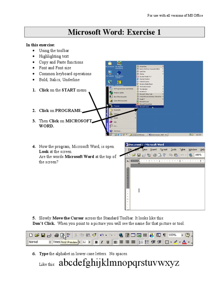 Word Exercise 1 - Typing and Editing | PDF | Microsoft Office | Office ...