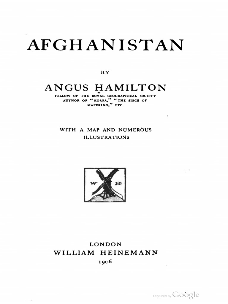 1906 Afghanistan by Hamilton S PDF | PDF | Afghanistan | Kabul