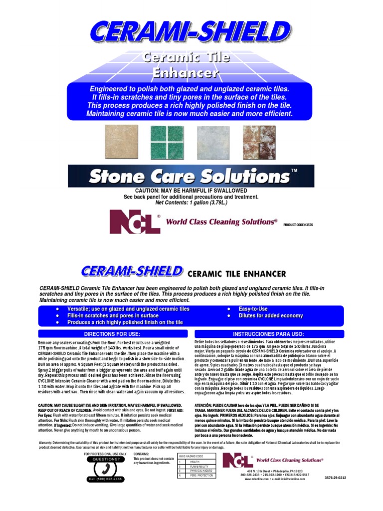 Cerami-Shield Label and Direction Panel | PDF | Tile | Nature