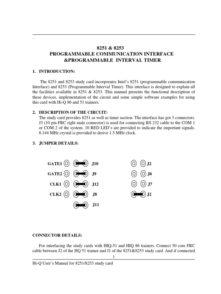 8251 & 8253 Programmable Communication Interface &programmable Interval Timer | PDF | Input ...