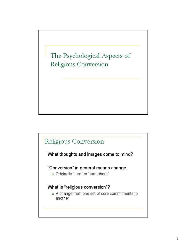 The Psychological Aspects of Religious Conversion | Download Free PDF ...