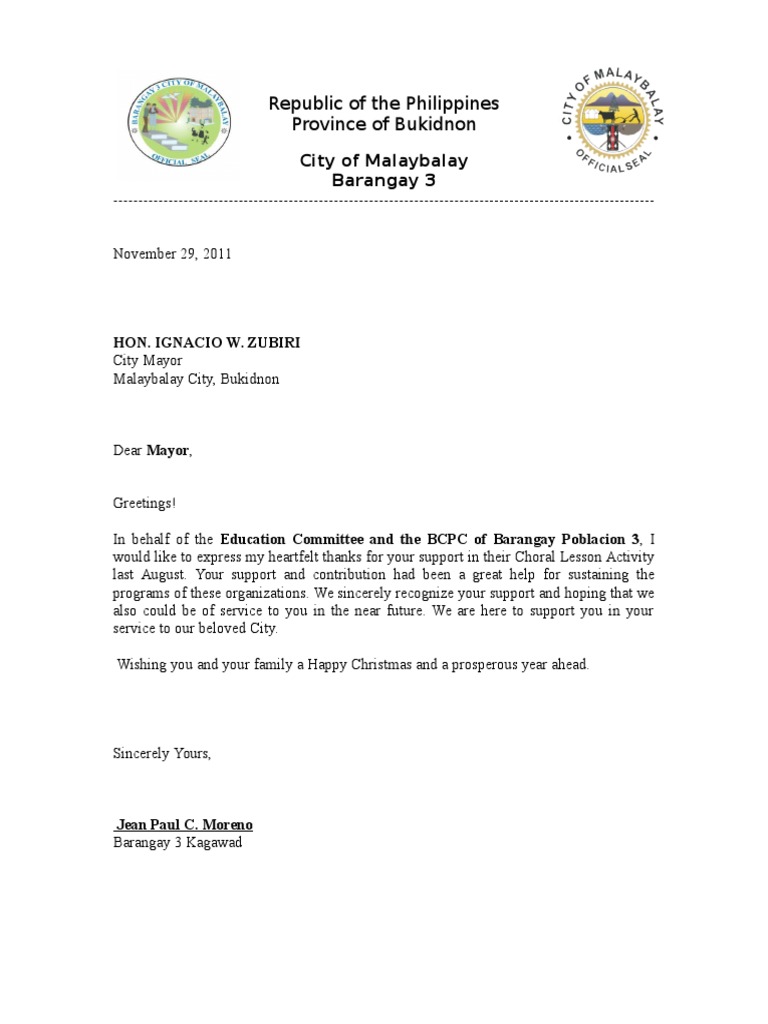 Republic of The Philippines Province of Bukidnon: City of Malaybalay ...