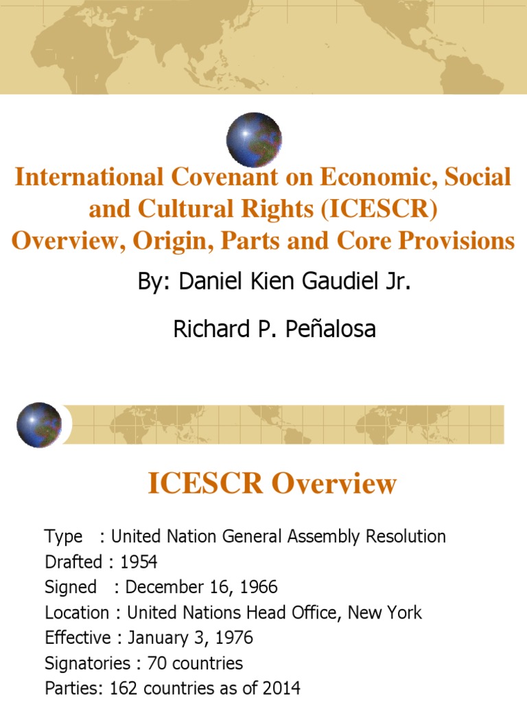 International Covenant On Economic, Social and Cultural Rights (ICESCR ...