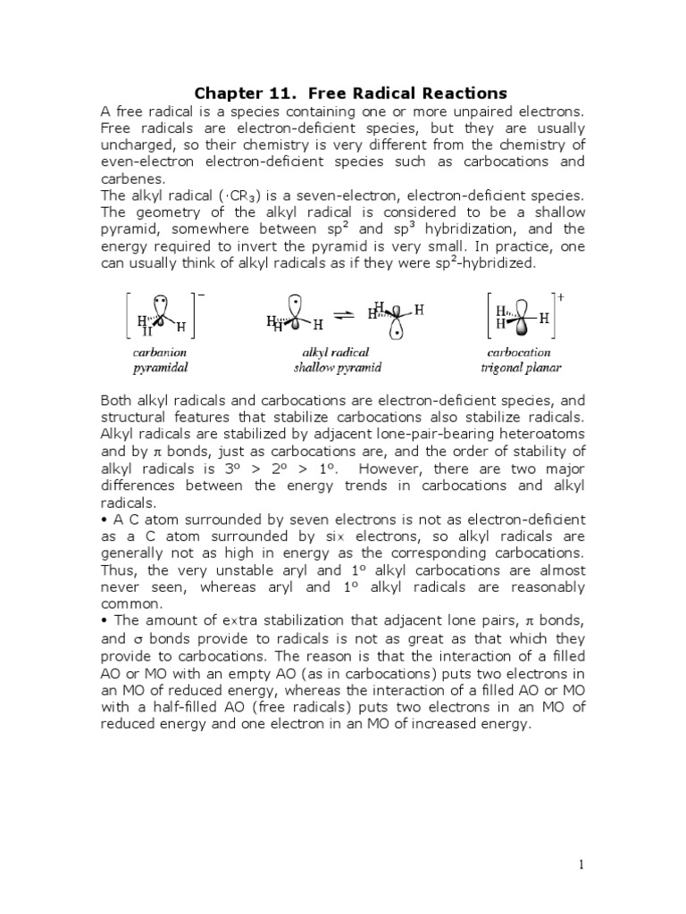 Chapter 11. Free Radical Reactions | Download Free PDF | Radical ...