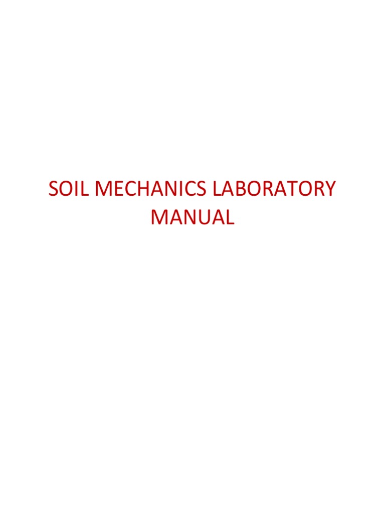 Lab Manual | PDF | Soil | Civil Engineering