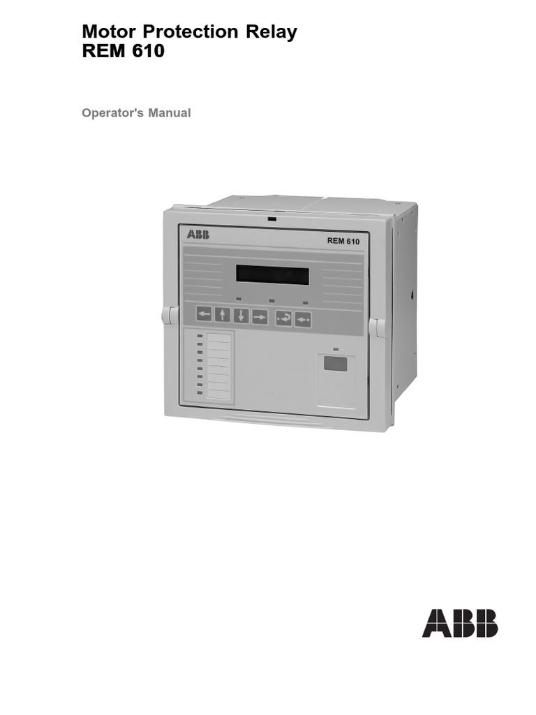 ABB REM610 Manual | PDF | Relay | Menu (Computing)