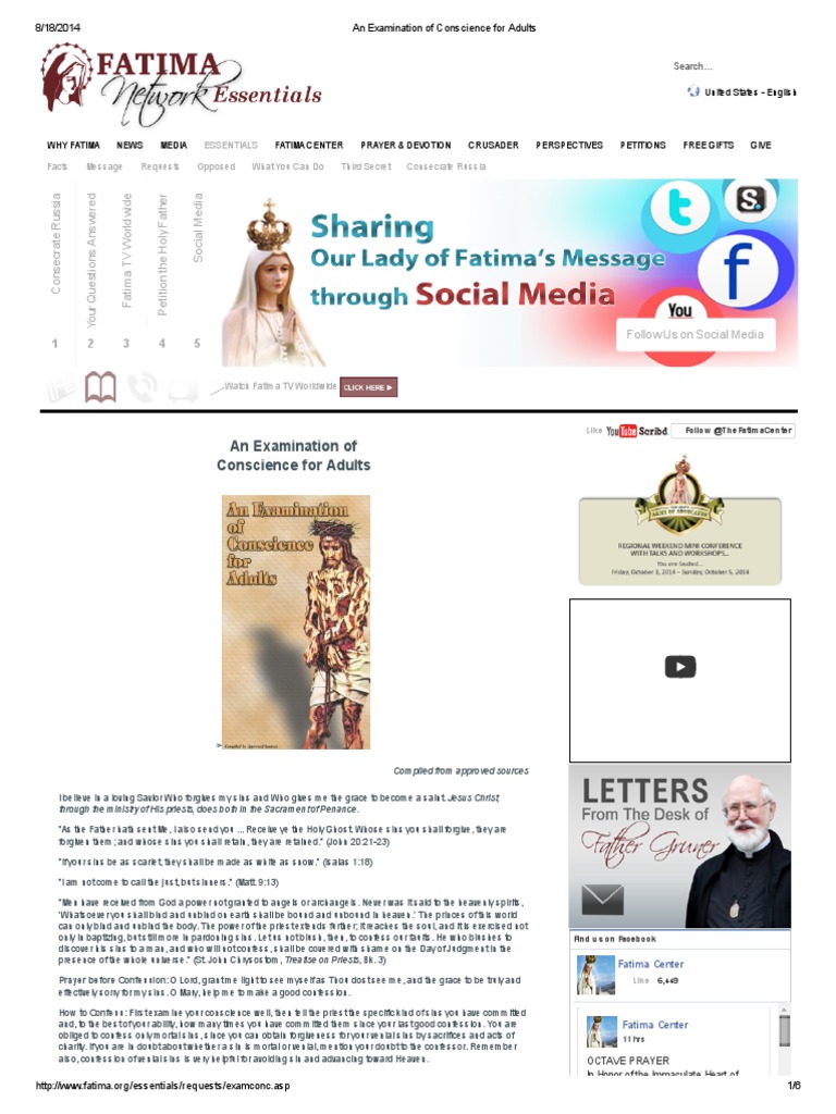 An Examination of Conscience For Adults | PDF | Confession (Religion ...