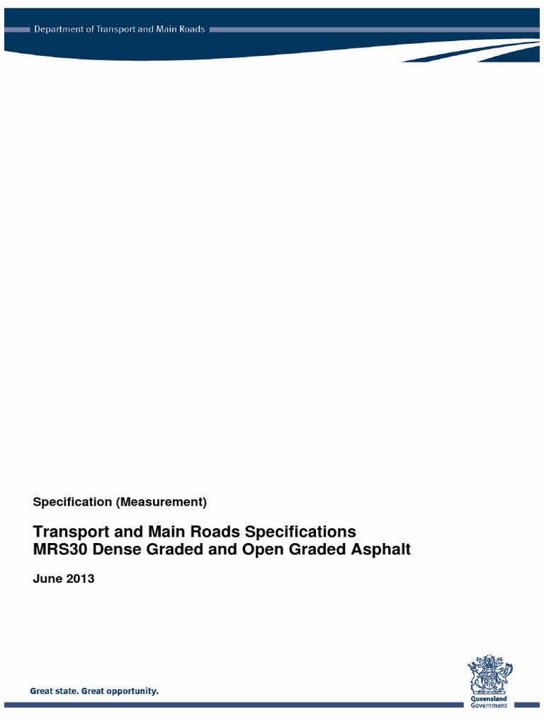 Transport and Main Roads Specifications MRS30 Dense Graded and Open ...