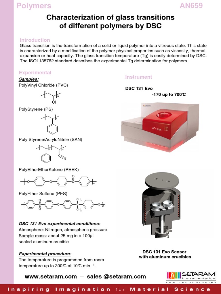 Characterization of Glass Transitions of Different Polymers by DSC ...