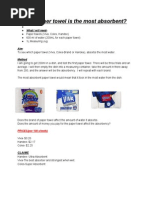 Paper Towel Absorbency Experiment | PDF