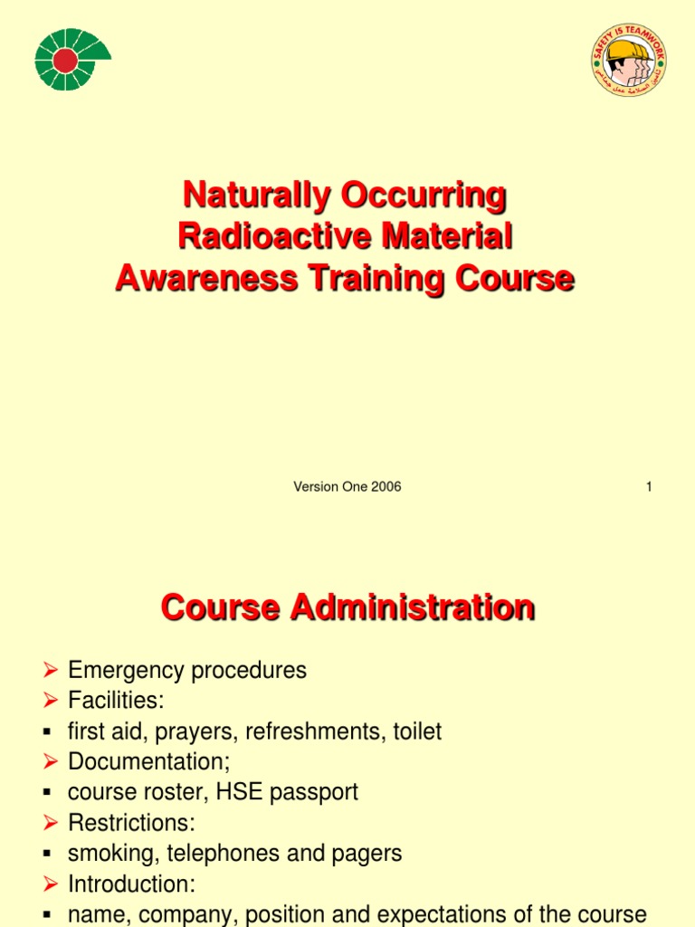 NORM Awareness Course | PDF | Radiation | Personal Protective Equipment