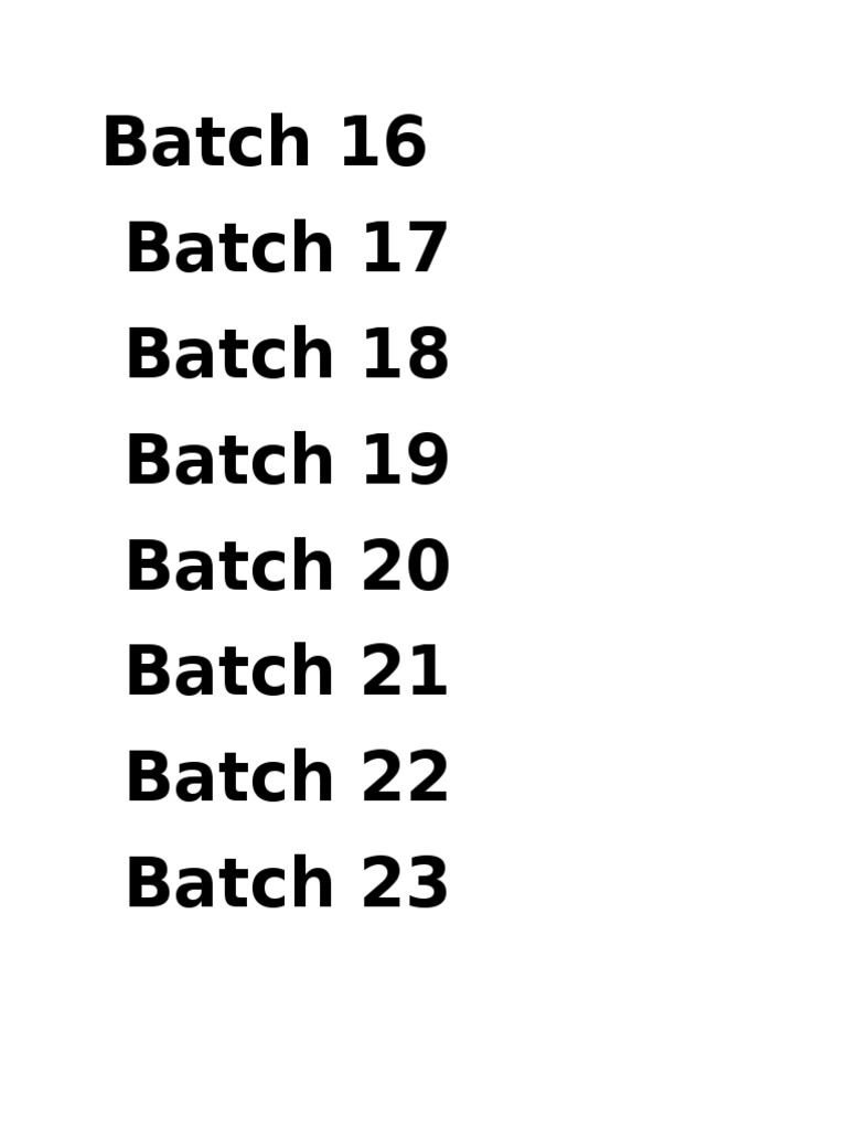 Batch Sequence Overview 16-25 | PDF