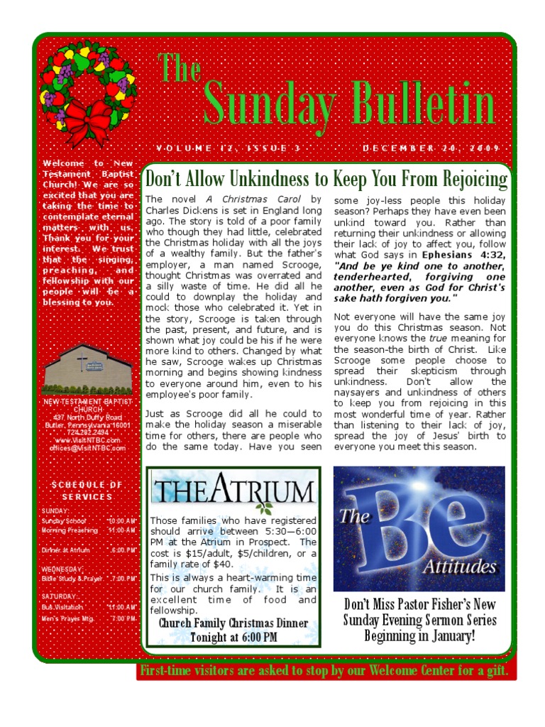 The Sunday Bulletin | PDF | Salvation | Jesus