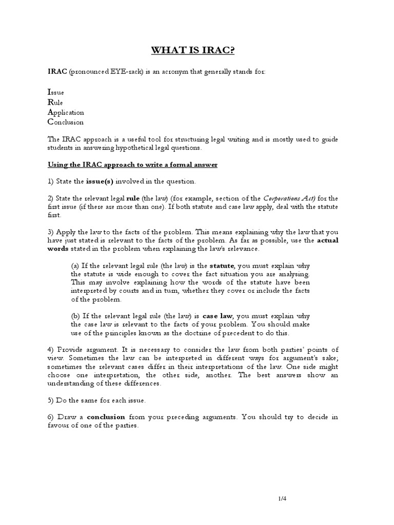 IRAC | PDF | Case Law | Government