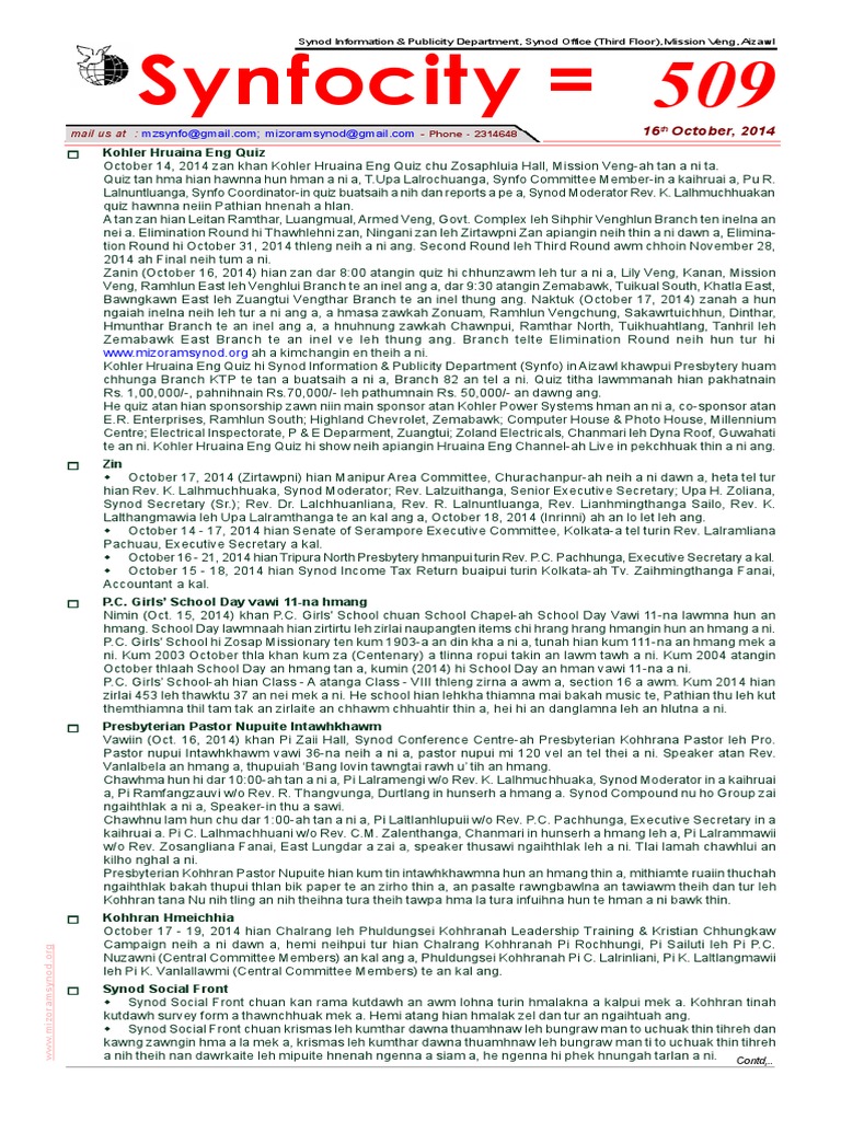 Synfocity 509 | PDF | Christian Behaviour And Experience | Church Organization