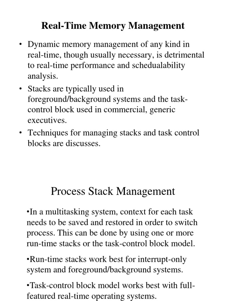 Real-Time Memory Management | PDF | Computer Data Storage | Computer ...