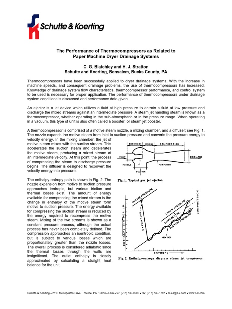 Thermocompressor Performance in Dryers | PDF | Nozzle | Gas Compressor