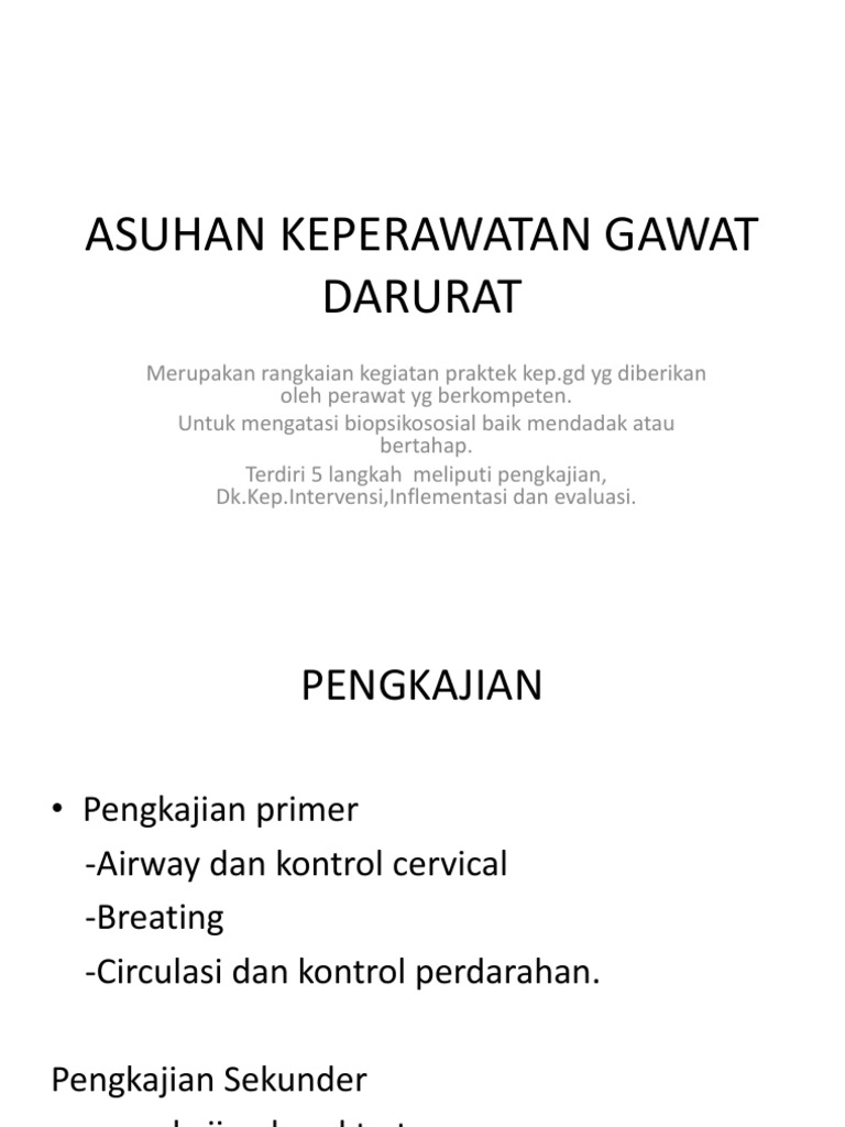 Asuhan Keperawatan Gawat Darurat | PDF