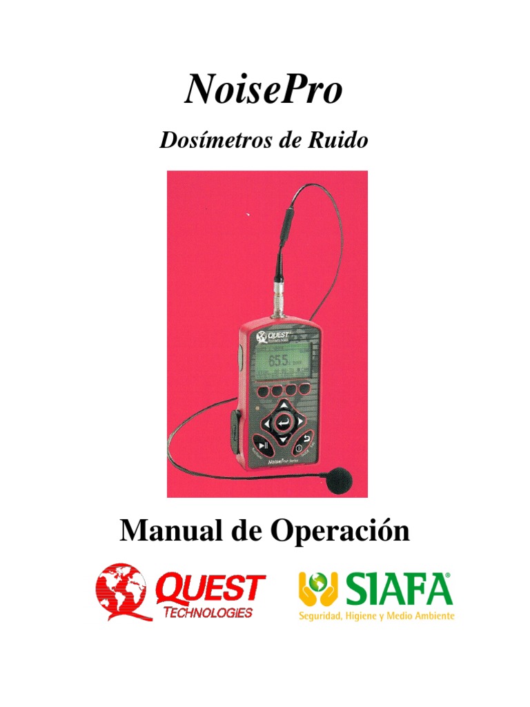 NoisePro Manual Español PDF | PDF | Calibración | Micrófono