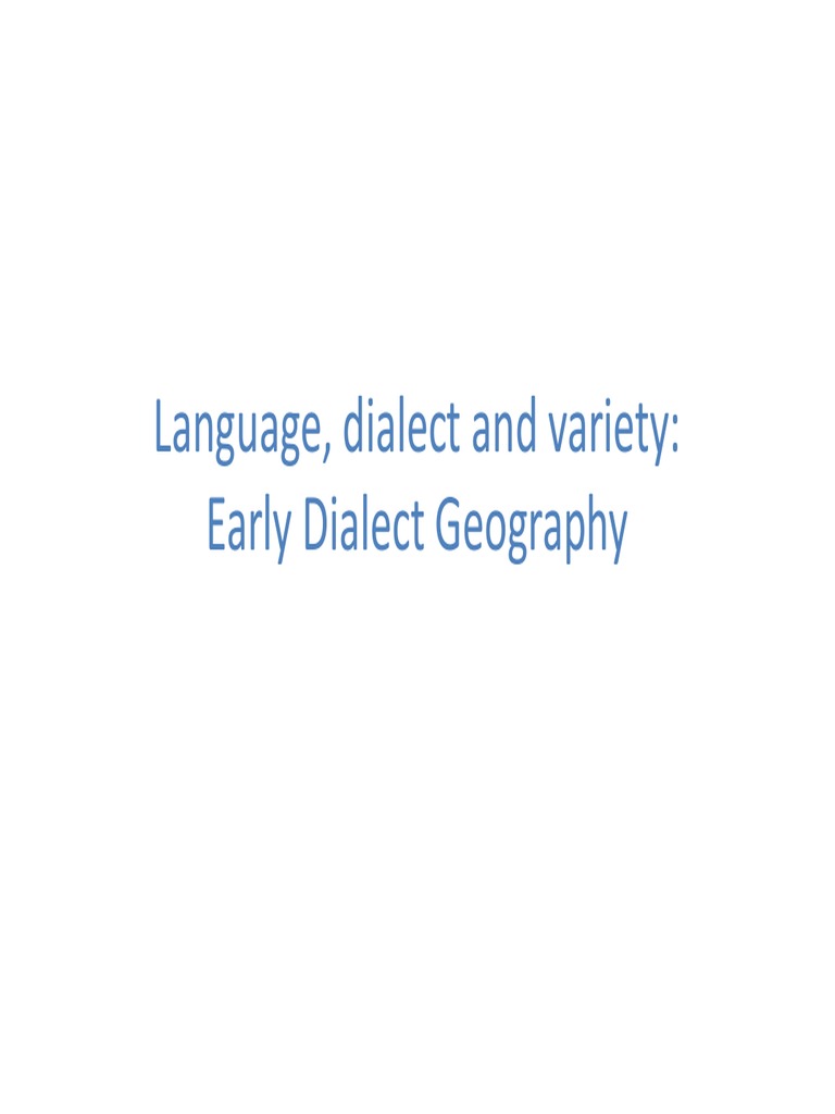 Dialect Geography Power Point PDF | PDF | Dialect | Dialectology