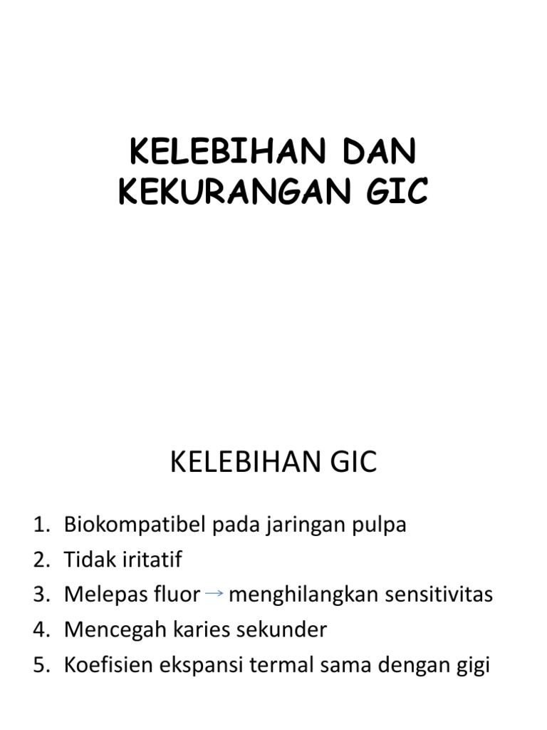 KELEBIHAN DAN KEKURANGAN GIC Yantiiiiii | PDF | Sains & Matematika