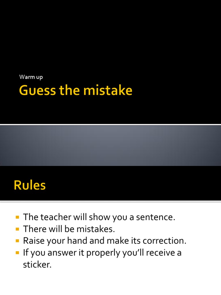 Guess The Mistake | PDF