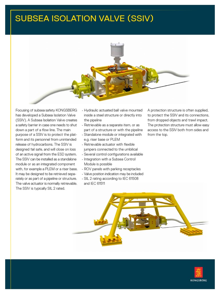 Kongsberg Product Sheet A4 SSIV Web | PDF | Valve | Actuator