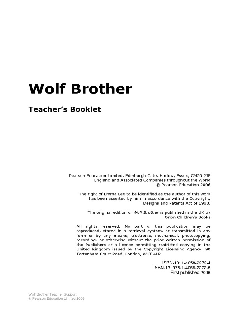 Wolf Brother Planning GOOD With Resource Sheets | PDF