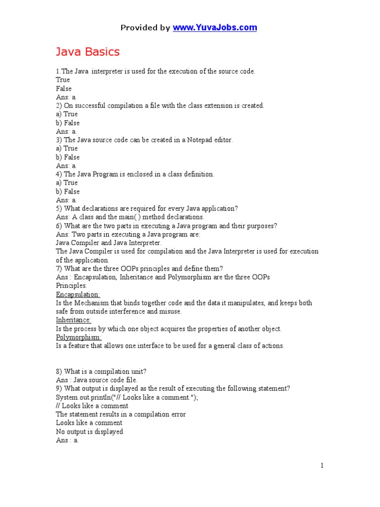 Java Basics: Provided by | PDF | Inheritance (Object Oriented ...