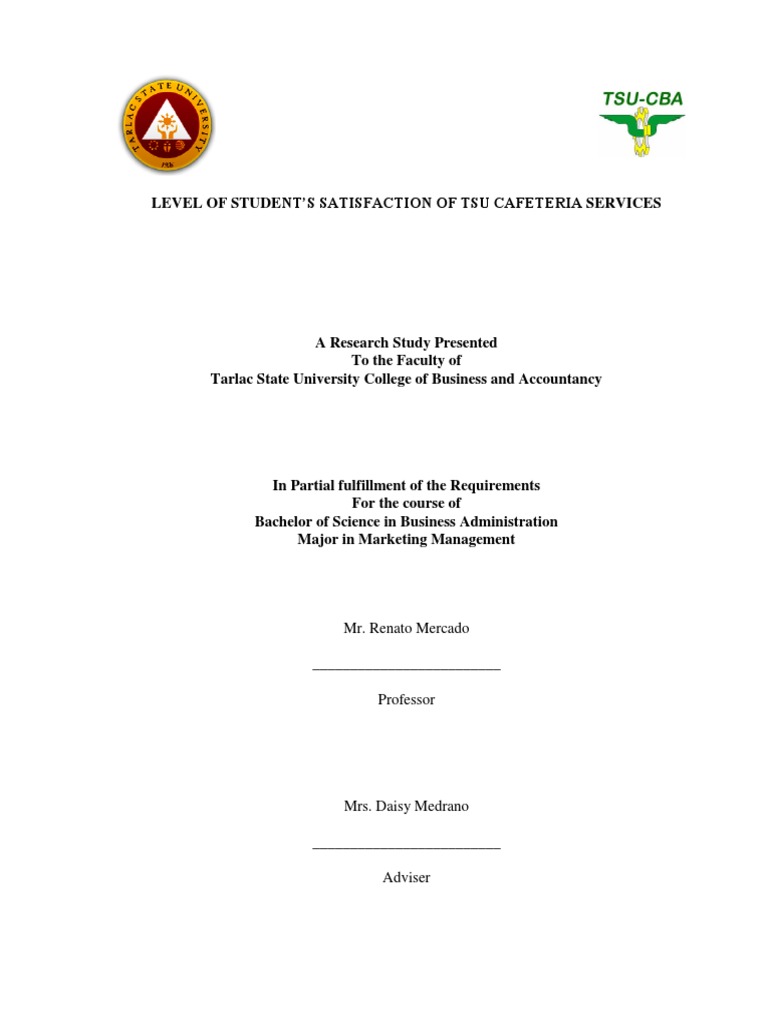 TSU Cafeteria Services Satisfaction Study | PDF | Employment ...