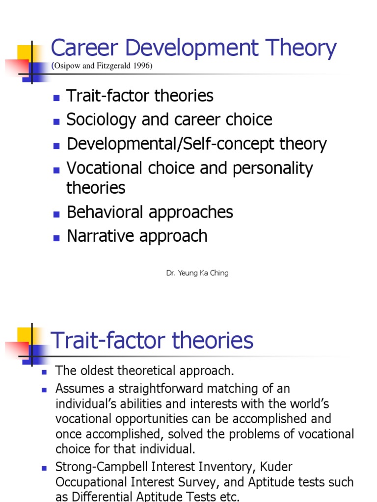 Career Development Theories | PDF | Psychopathology | Self Concept