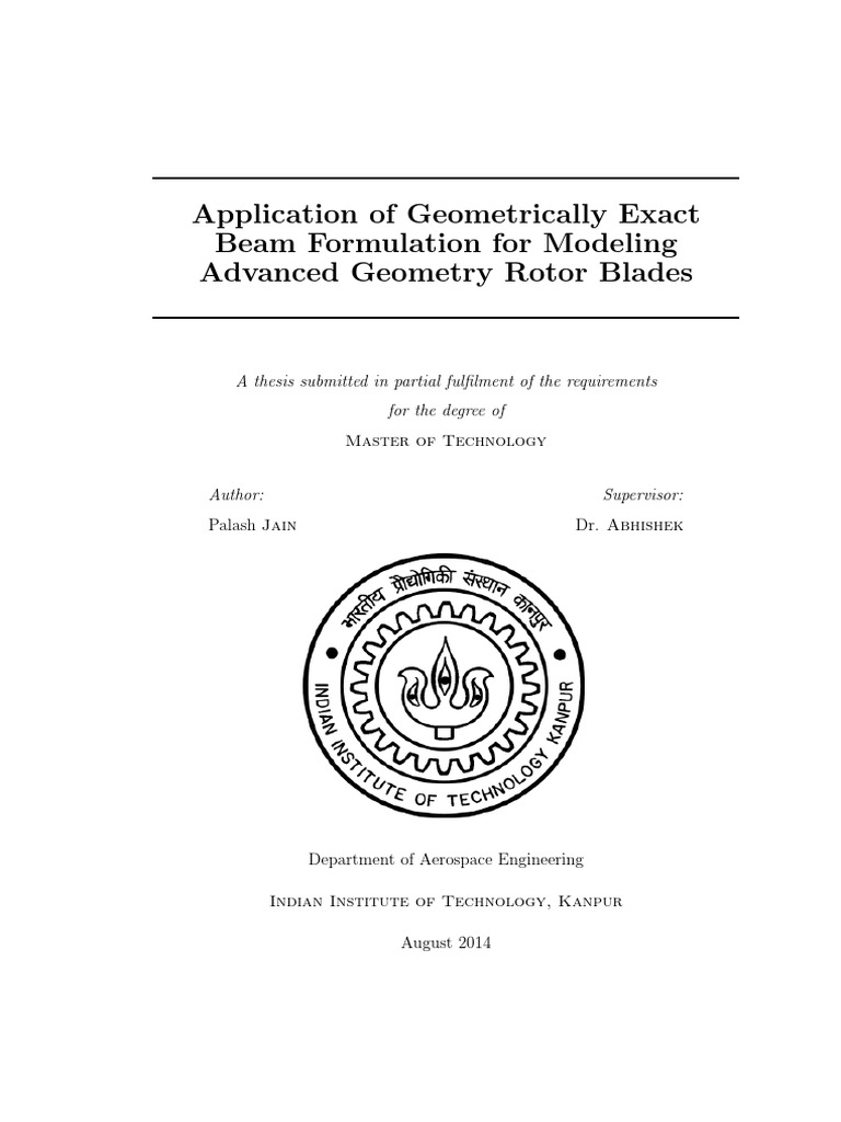 Application of Geometrically Exact Beam Formulation For Modeling Advanced Geometry Rotor Blades ...