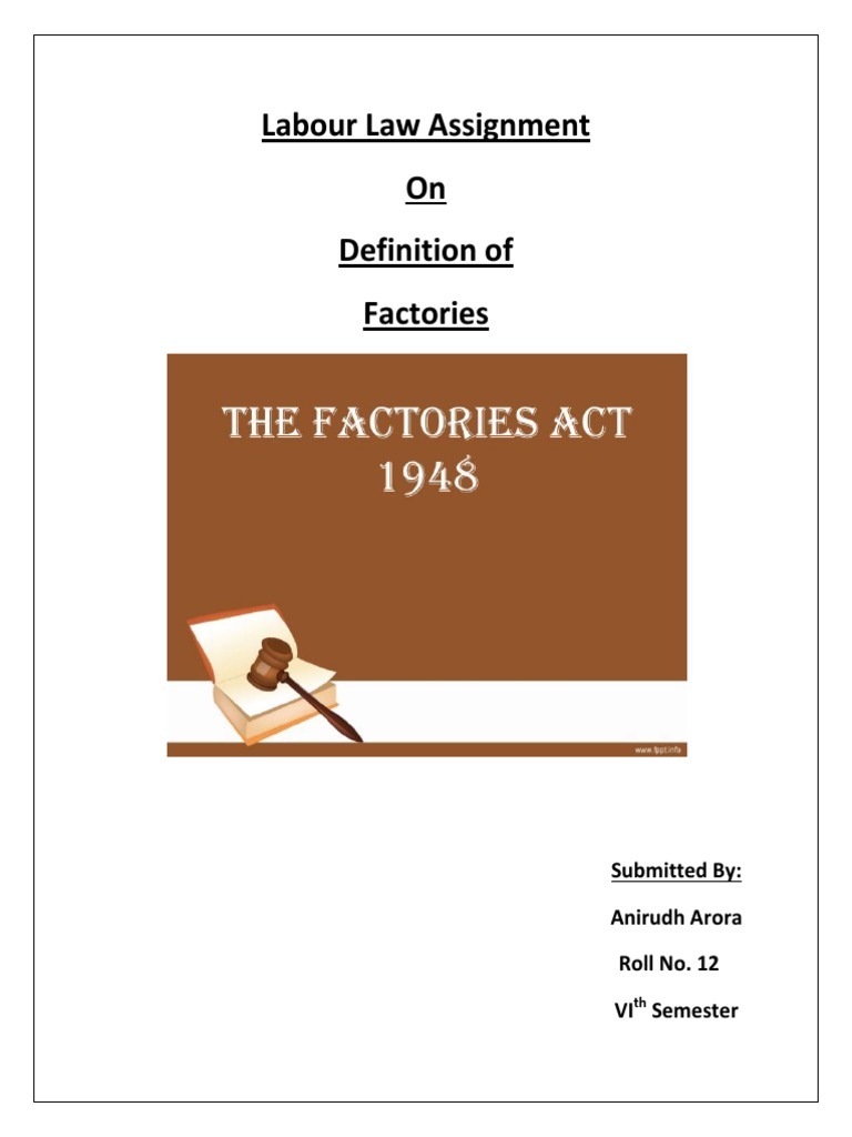 Definition of Factories in Labour Law | PDF | Law