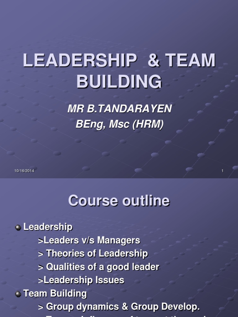 Leadership & Team Building | PDF | Team Building | Leadership