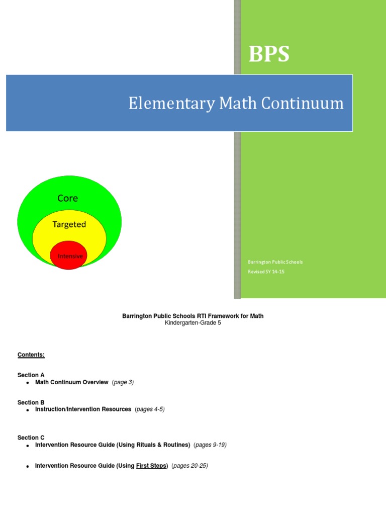Elementary Math Continuum | PDF | Multiplication | Subtraction