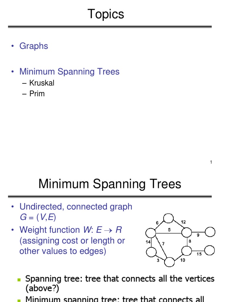 Minimum Spanning Trees: Kruskal & Prim | PDF | Applied Mathematics | Combinatorics